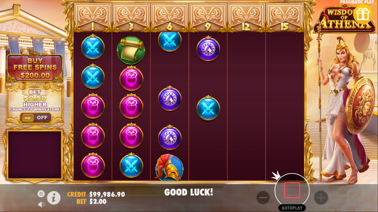 Wisdom of Athena Slot - Good & Bad Version, Demo Play & RTP