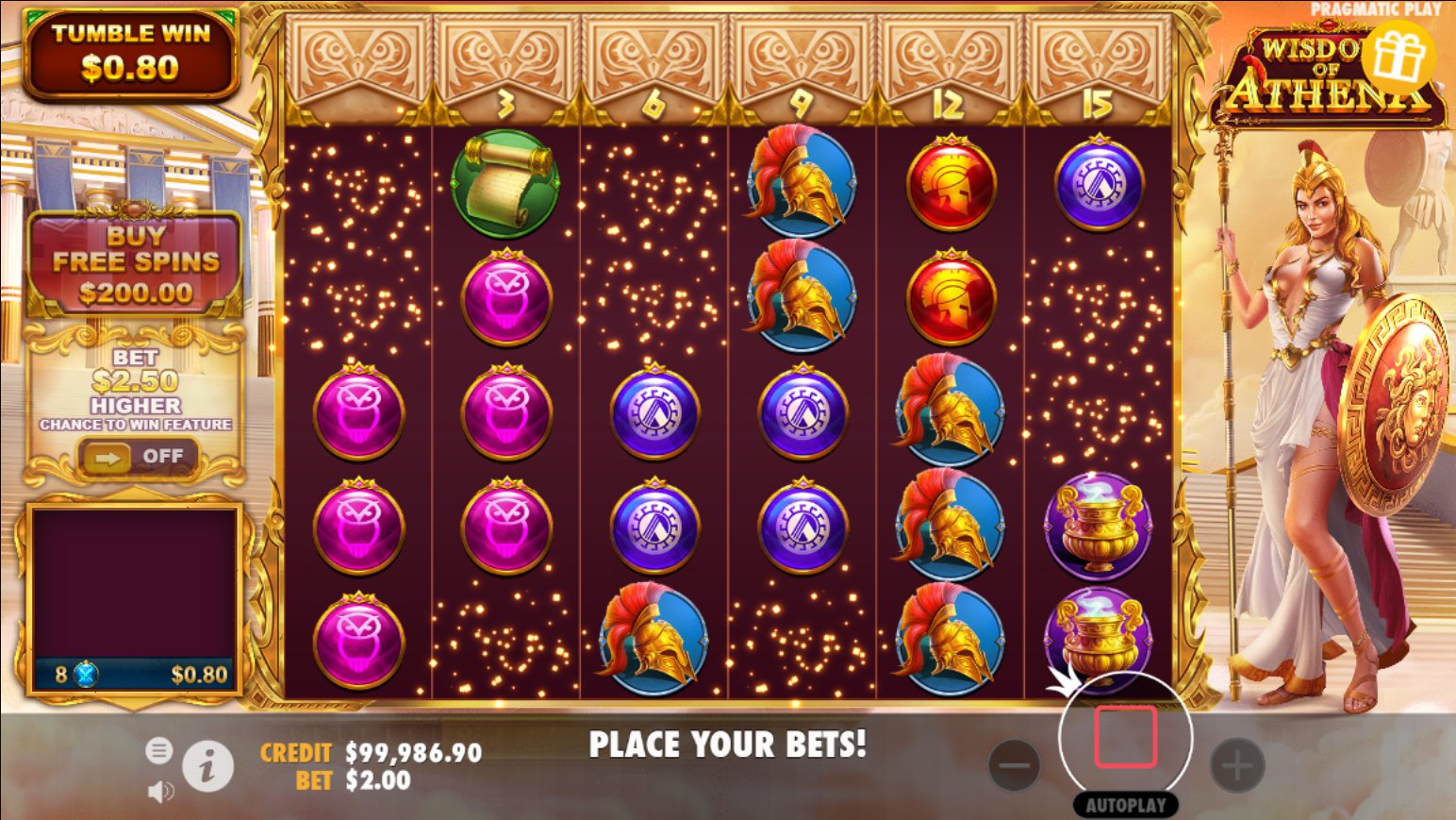 Wisdom of Athena Slot - Good & Bad Version, Demo Play & RTP